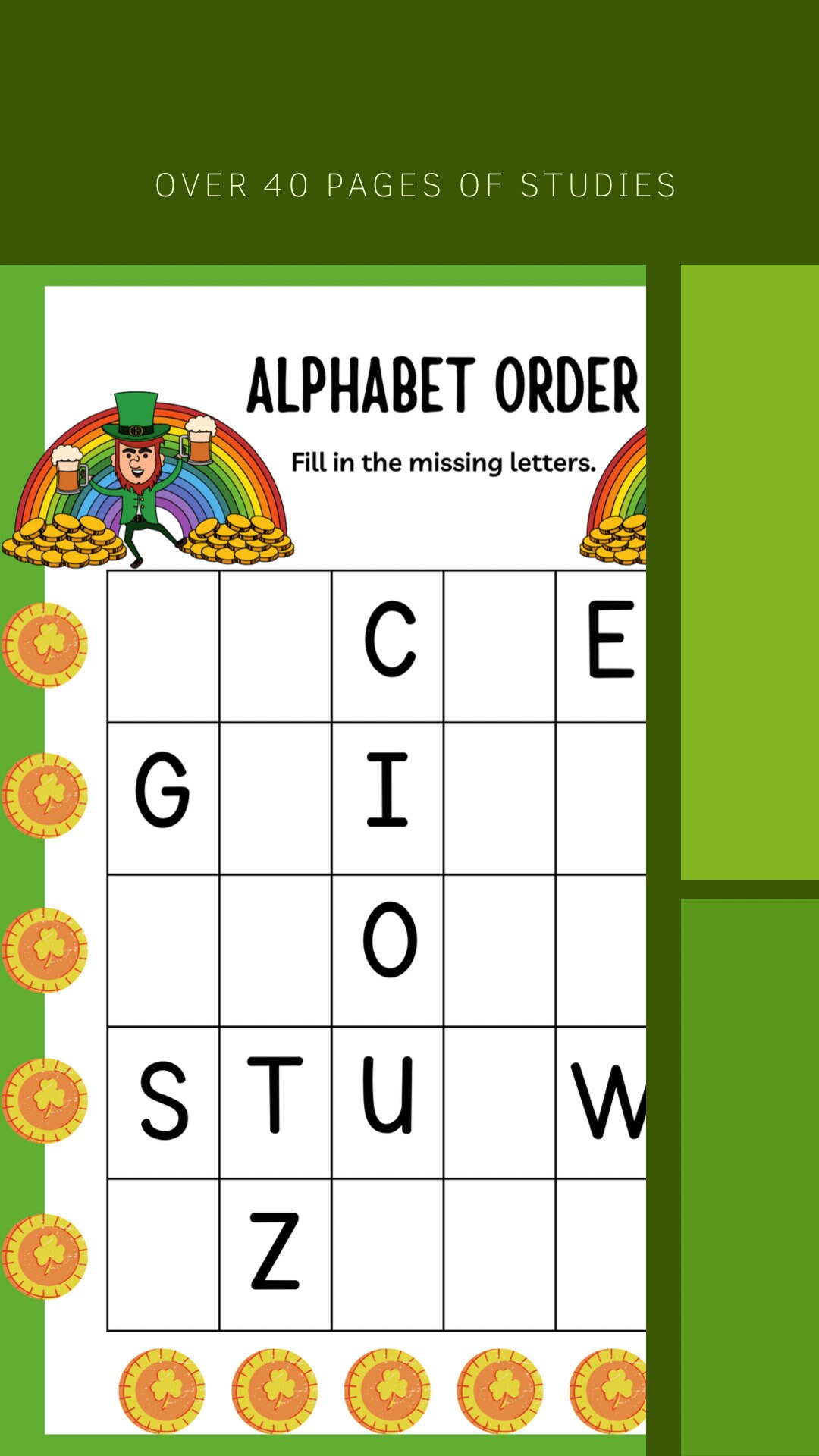 Preschool Printable Worksheets Bundle St Patricks Day - Etsy