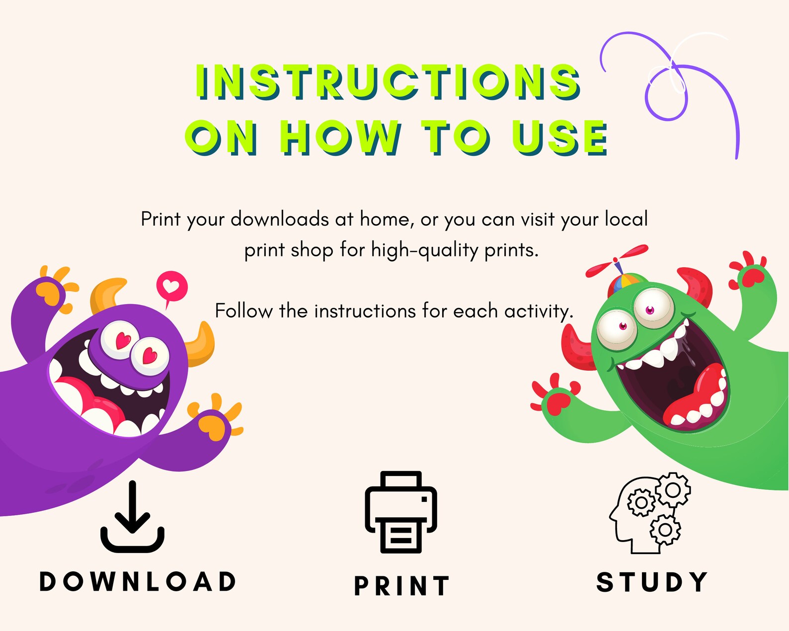 Preschool Monster Workbook Printable Monster Worksheets Bundle for Kids ...