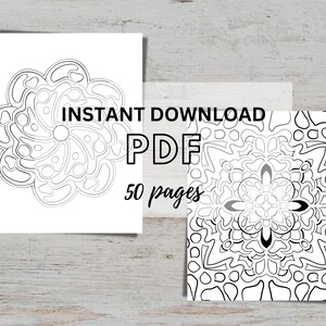 Mandala Coloring Pages for Adults Printable 50 Coloring Book for Mental ...