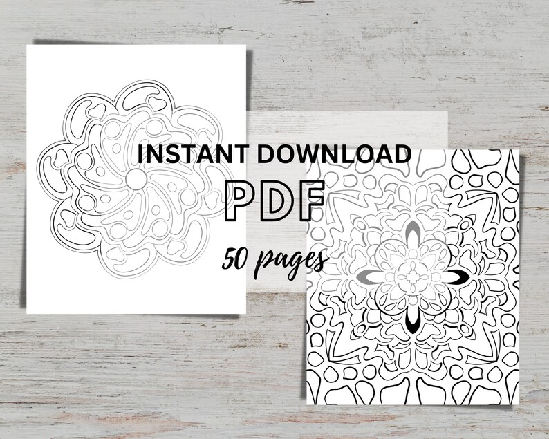 Mandala Coloring Pages for Adults Printable 50 Coloring Book for Mental ...