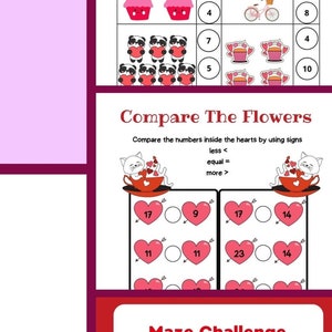Preschool Printable Worksheets Valentines Day Activities for - Etsy