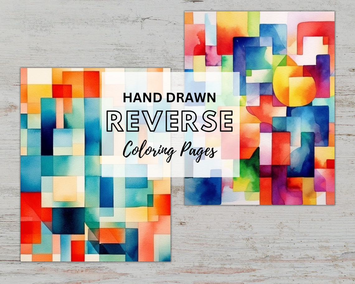 Geometric Reverse Coloring Pages Mindfulness Printable Inverse Coloring ...