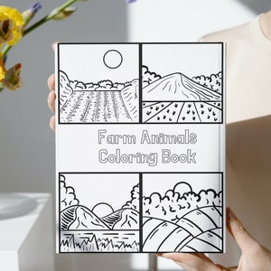 Coloring Book Farm for Kids Drawing Pages for Toddler Gift Animal ...