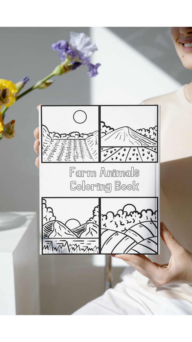 Coloring Book Farm for Kids Drawing Pages for Toddler Gift - Etsy