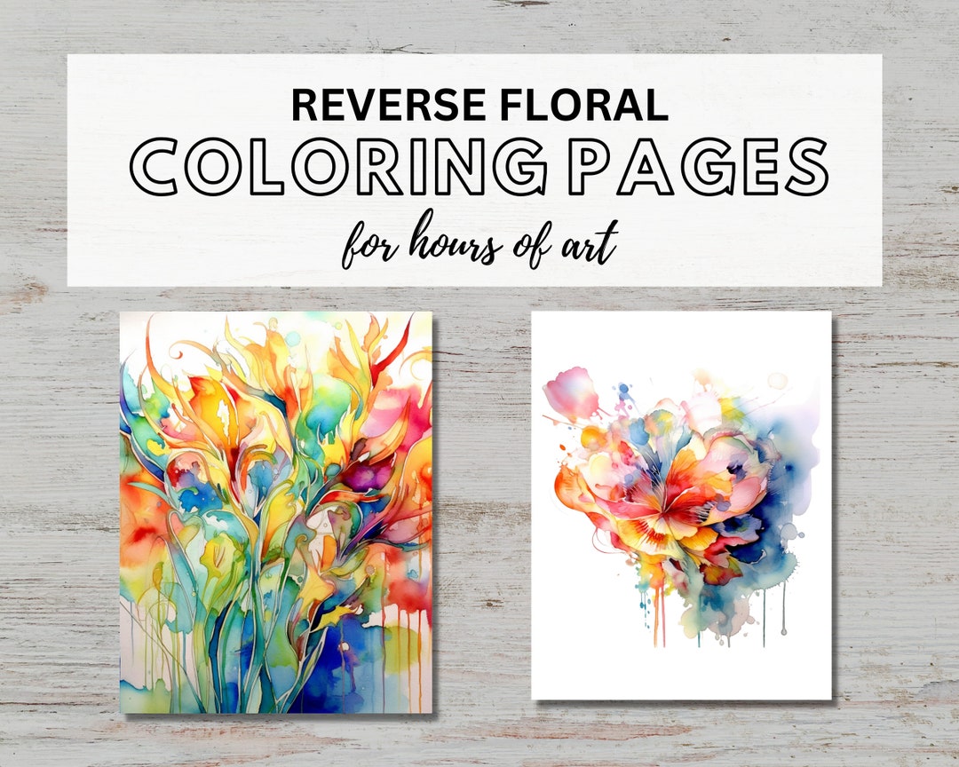Reverse Coloring Pages Bundle Printable Book for Adults Stress Relief ...