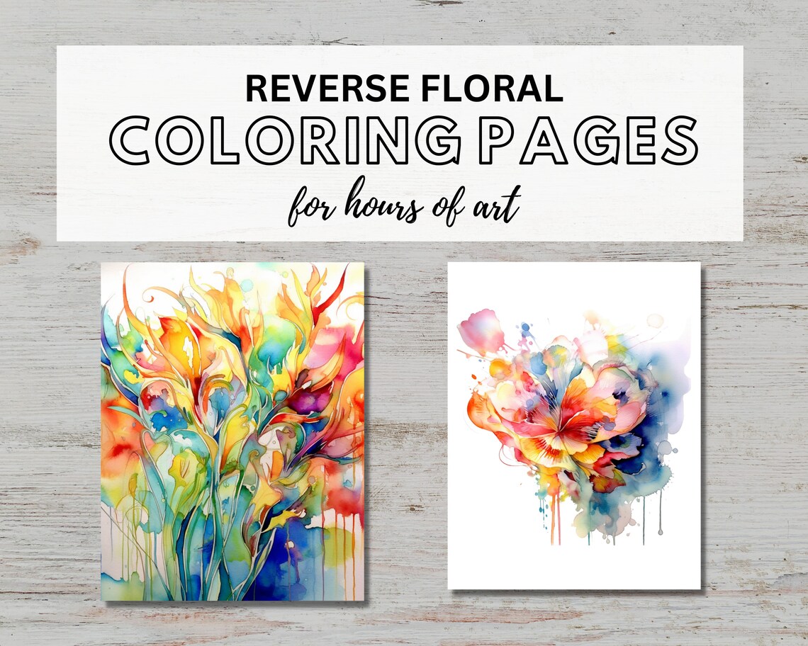 Reverse Coloring Pages Bundle Printable Book for Adults Stress Relief ...