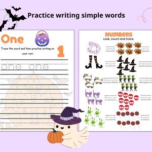 Halloween Preschool Worksheets Bundle Printable Homeschool Activities ...