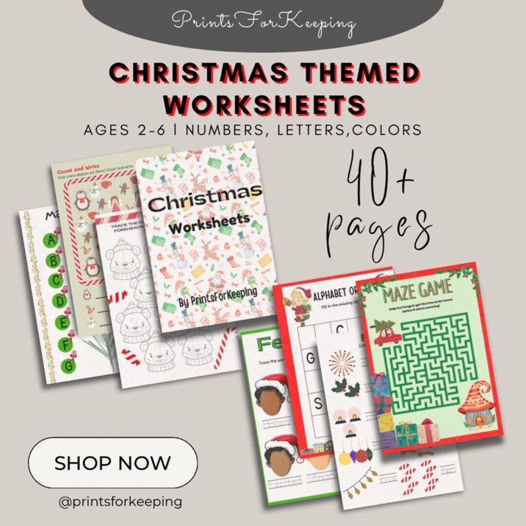 Preschool Printable Worksheets Christmas for Kids Book Printable ...