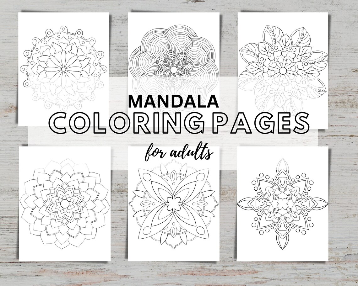 Mandala Coloring Pages for Adults Printable 50 Coloring Book for Mental ...