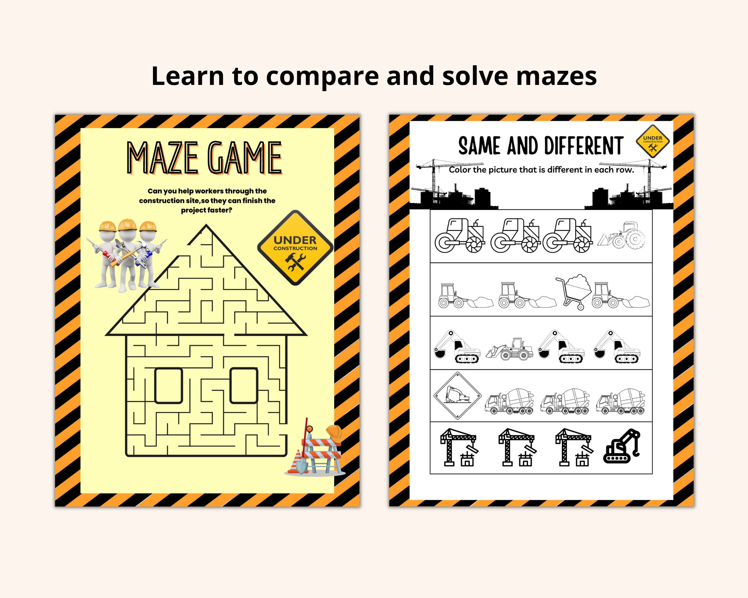 Preschool Printable Worksheets Construction for Kids Book Printable ...