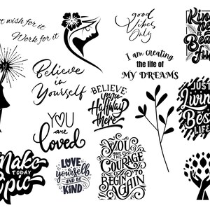 SVG Bundle for Cricut Silhoette Cutting File Inspirational Quotes Cut ...