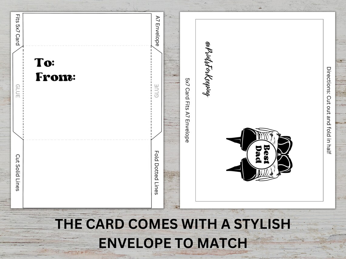 Father's Day Card for Hockey Dad Birthday Card Printable Envelope ...