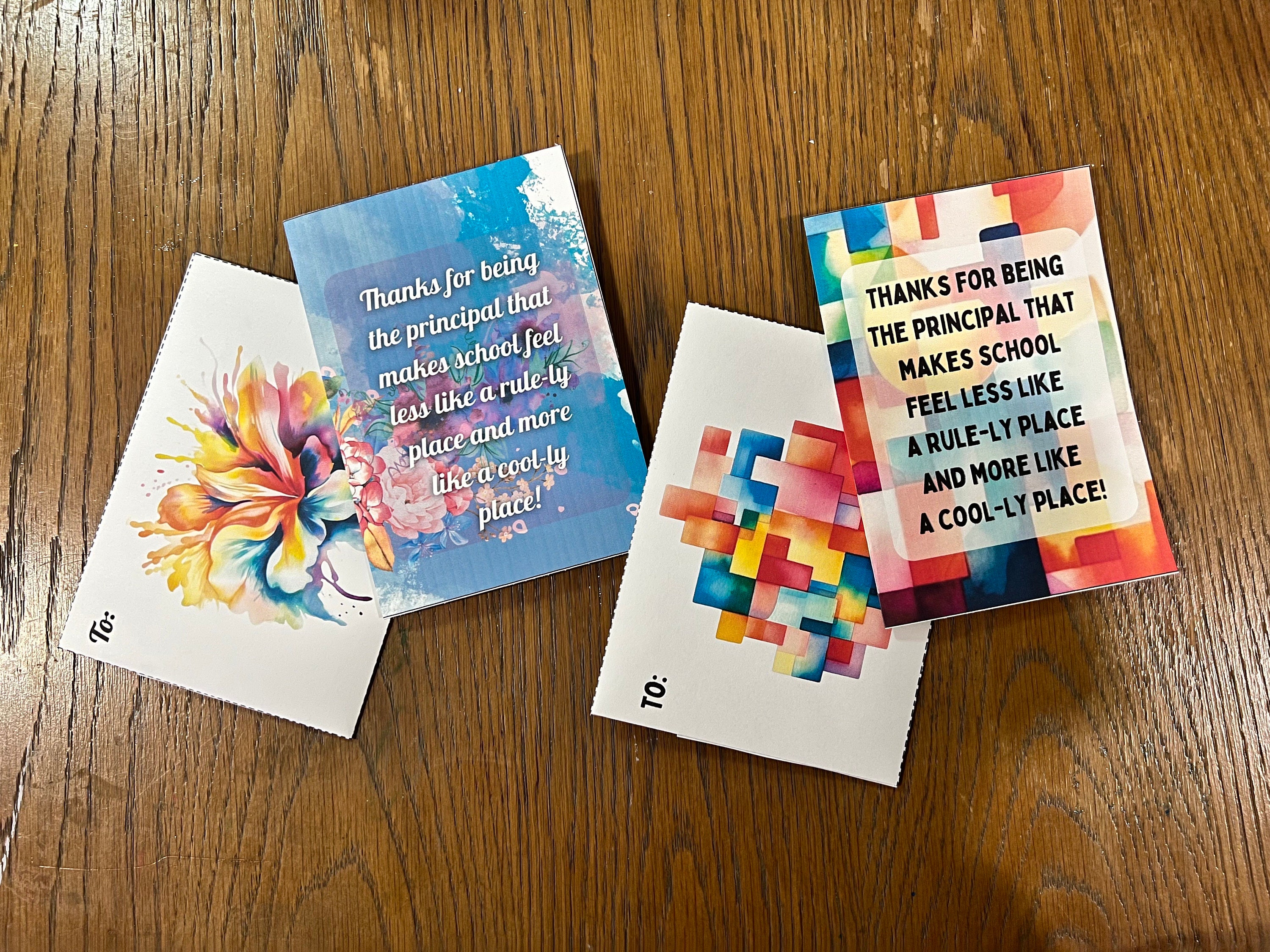 Principal Appreciation Card Envelope Bundle PDF Printable Gift for ...