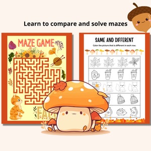 Fall Busy Book Printable Kids Activity Book Toddler Learning Binder ...