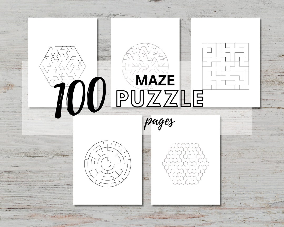 100 Maze Bundle Printable for Kids Montessori Activity Adult Puzzle ...