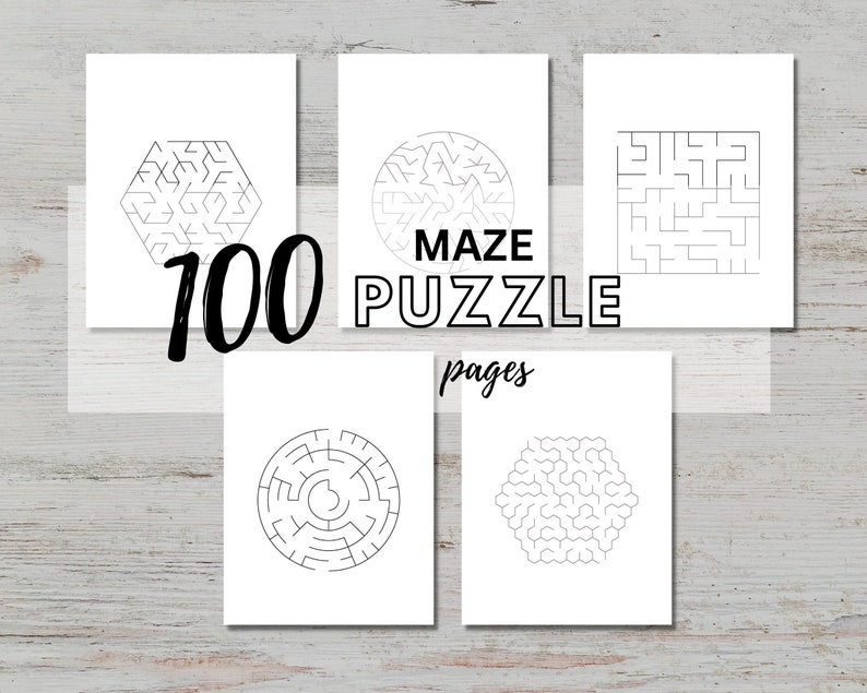 100 Maze Bundle Printable for Kids Montessori Activity Adult Puzzle ...