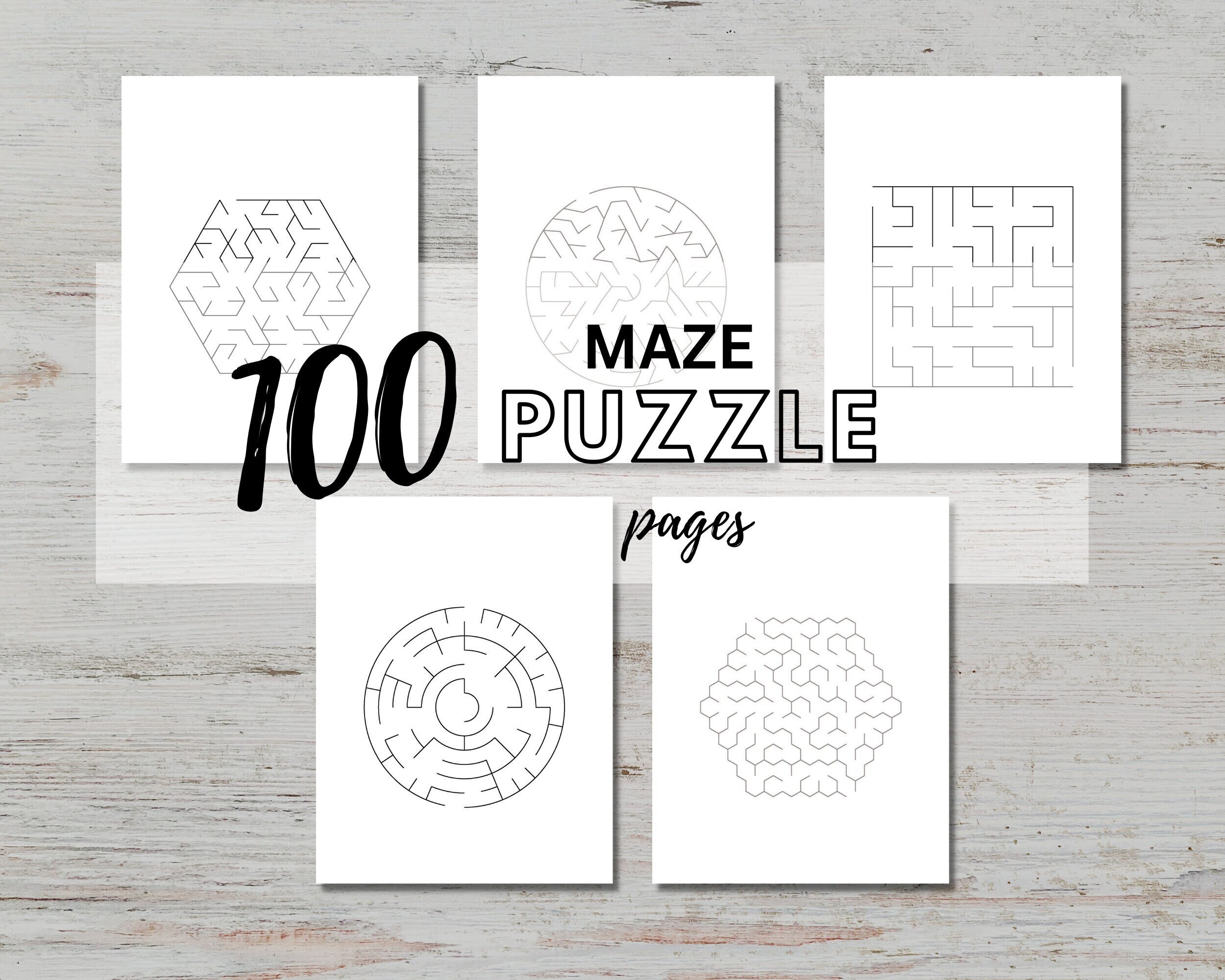100 Maze Bundle Printable for Kids Montessori Activity Adult Puzzle ...