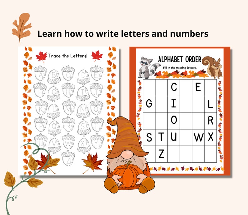 Fall Busy Book Printable Kids Activity Book Toddler Learning Binder ...