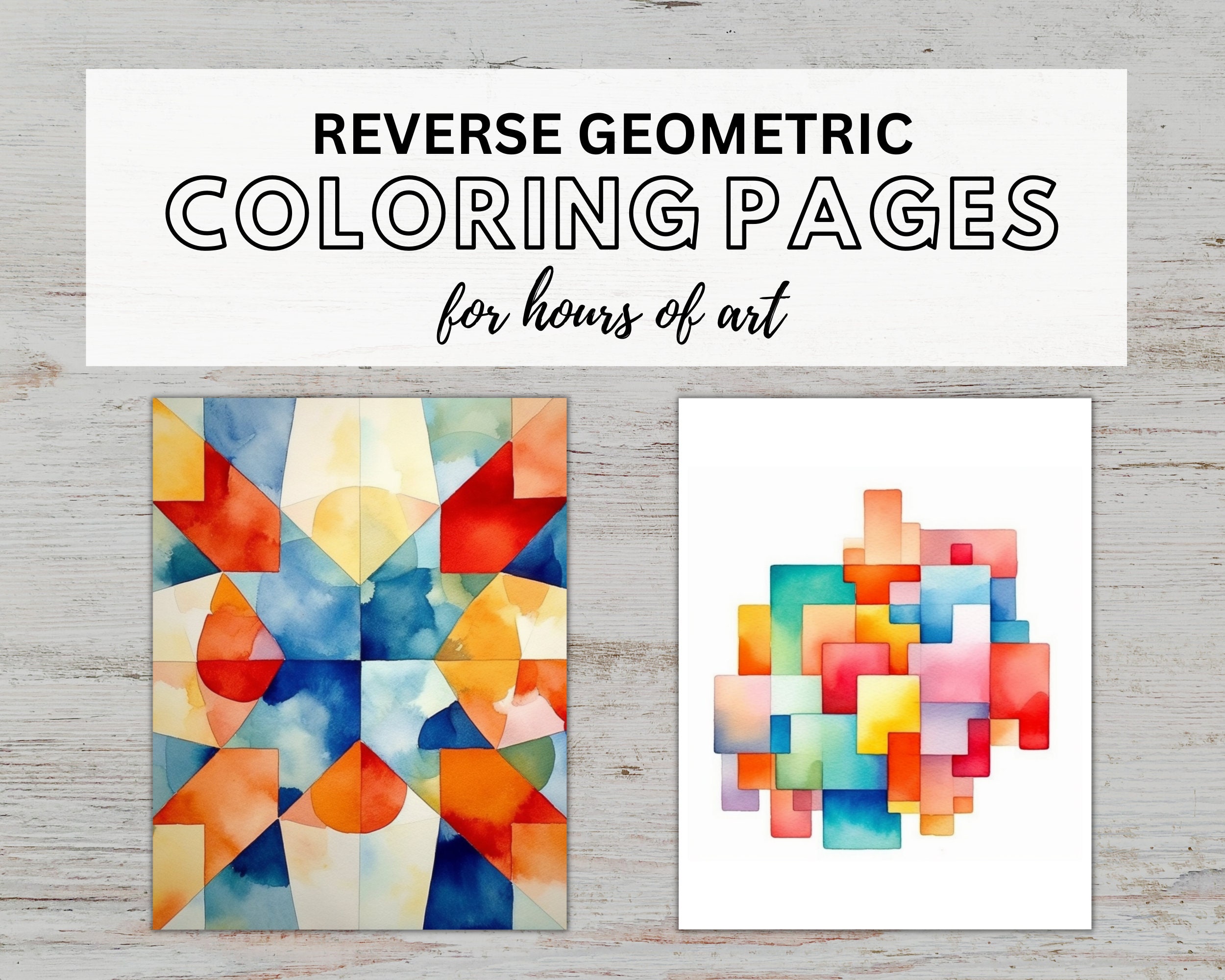 Geometric Reverse Coloring Pages Mindfulness Printable Inverse Coloring ...