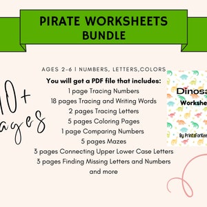 Dinosaur Worksheets for Preschool Activity Printable Dinosaur Bundle ...