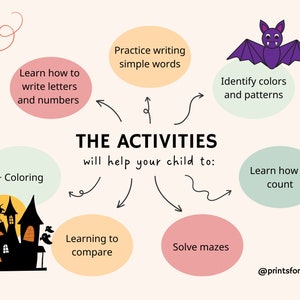 Halloween Preschool Worksheets Bundle Printable Homeschool Activities ...