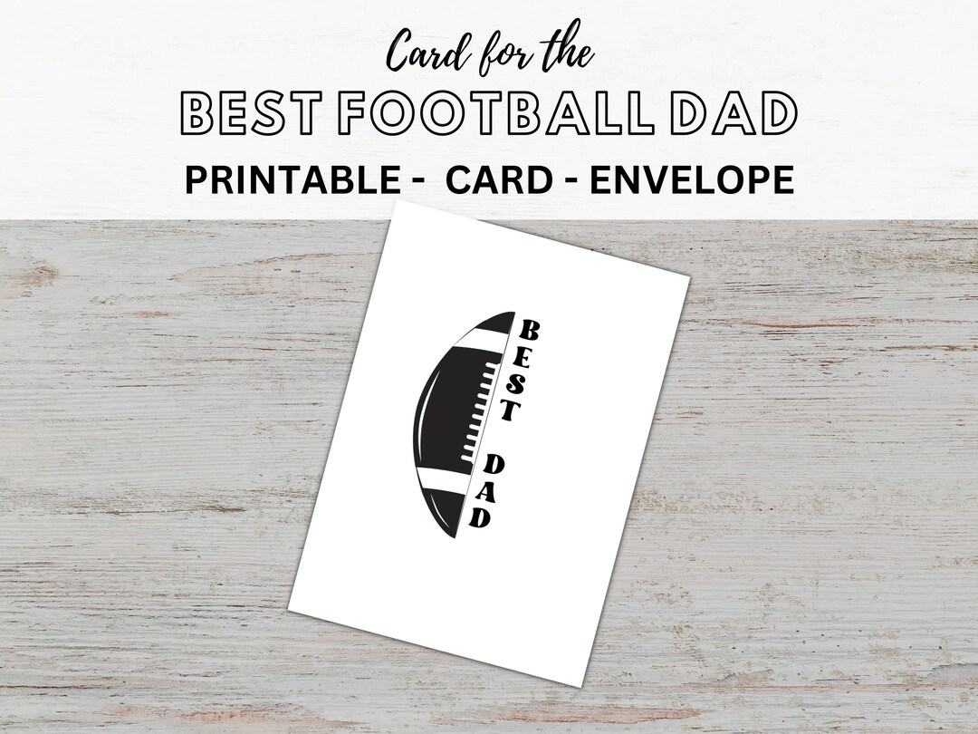Father's Day Card for Football Dad Birthday Card Printable Envelope ...