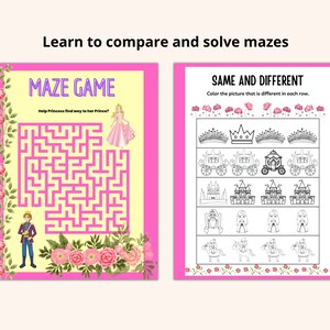 Worksheets for Kids Printable Princess Activity Study Book for Summer ...