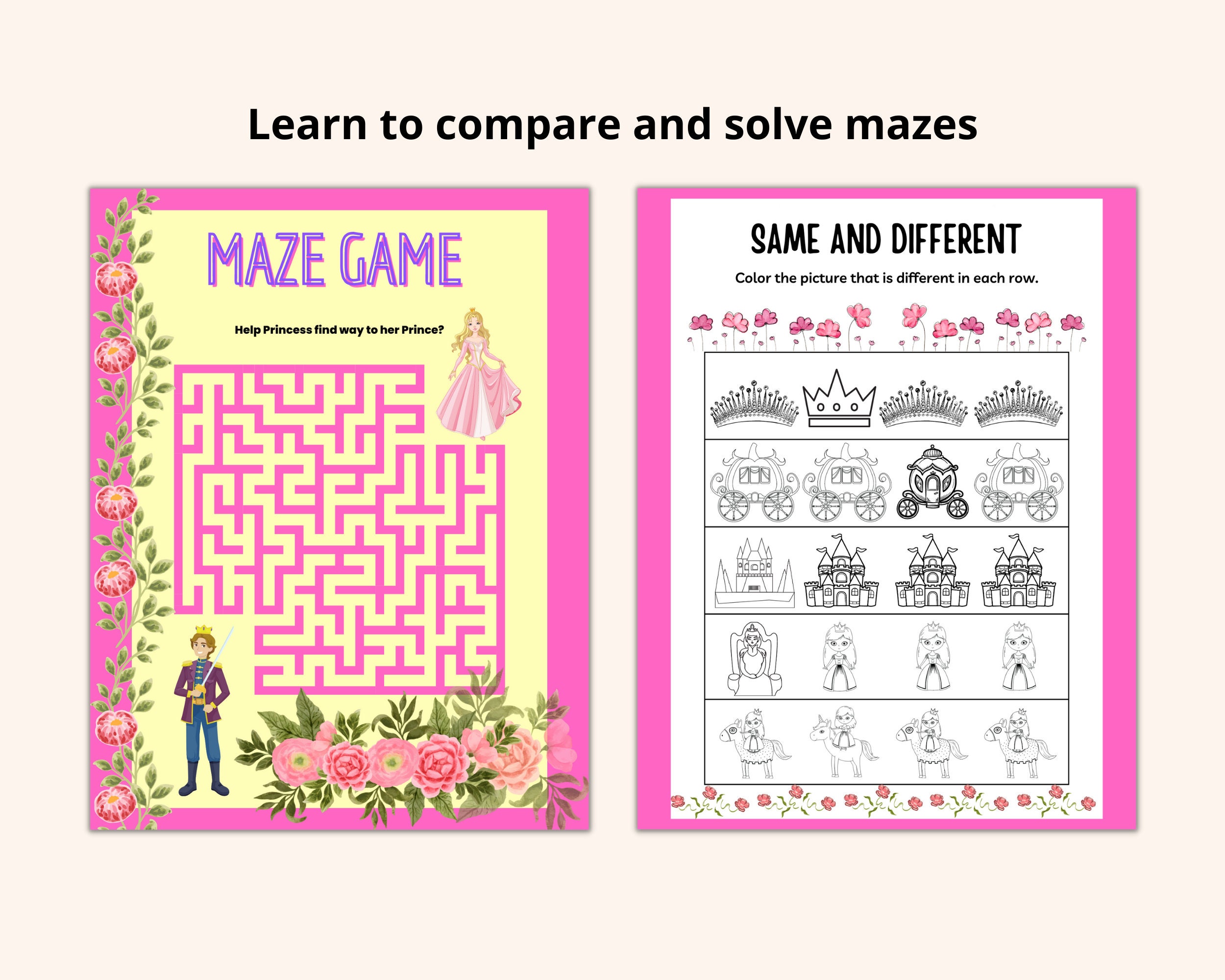 Worksheets for Kids Printable Princess Activity Study Book for Summer ...