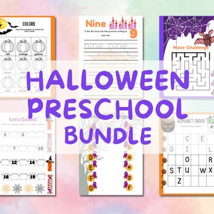 Halloween Preschool Worksheets Bundle Printable Homeschool Activities ...
