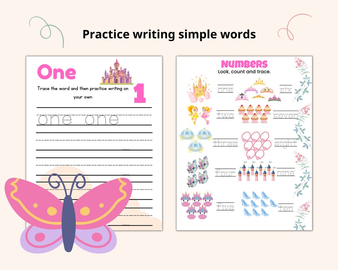 Worksheets for Kids Printable Princess Activity Study Book for Summer ...