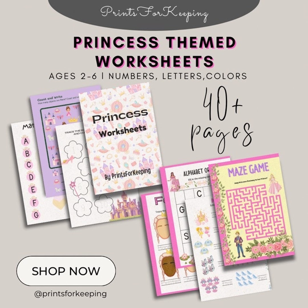 Preschool Printable Worksheets Princess for Girls Book Printable ...