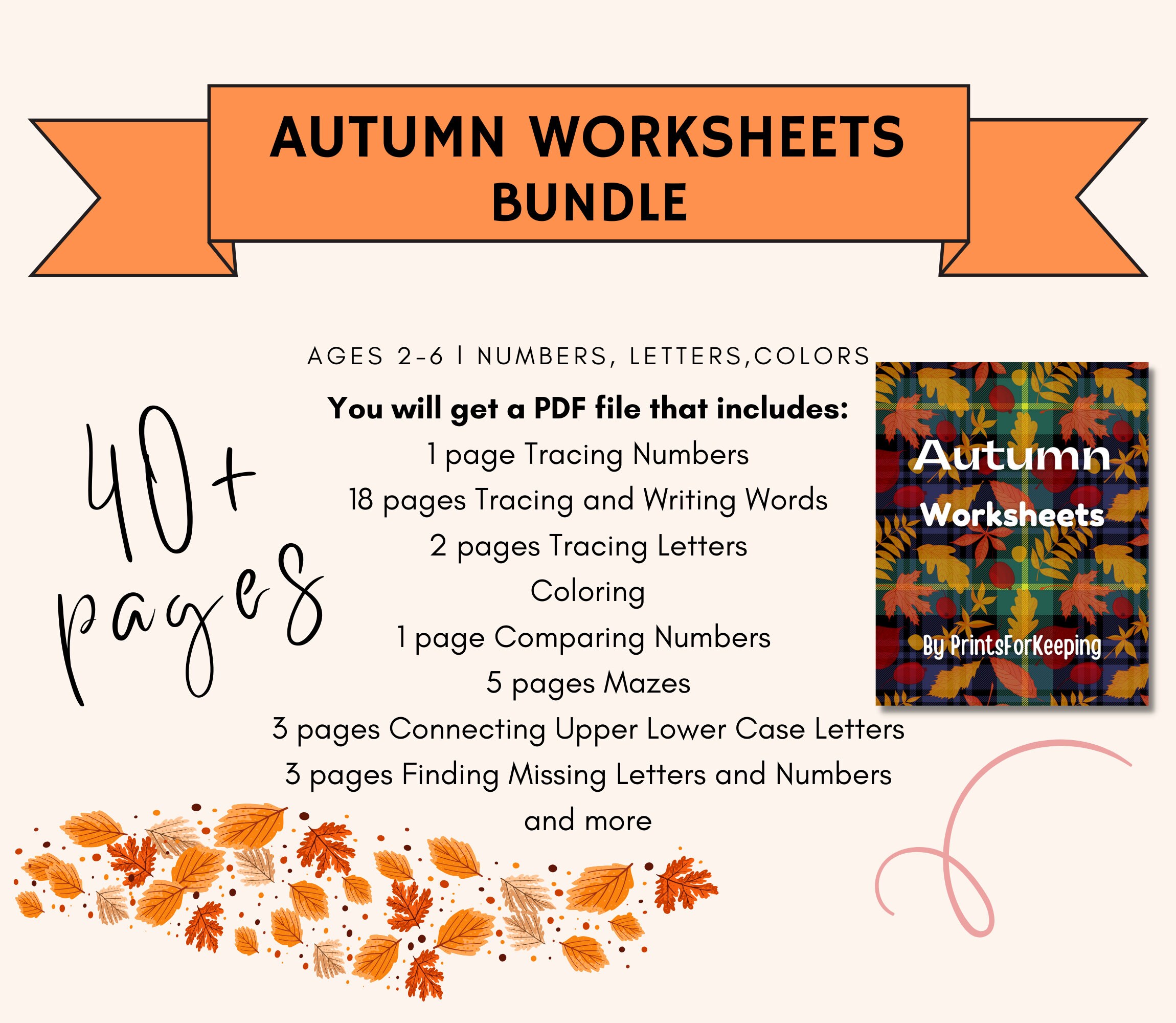 Fall Busy Book Printable Kids Activity Book Toddler Learning Binder ...