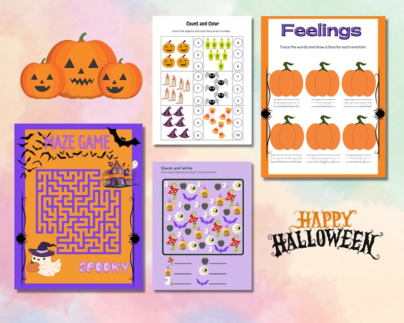 Preschool Halloween Worksheets Printable Bundle Worksheets - Etsy