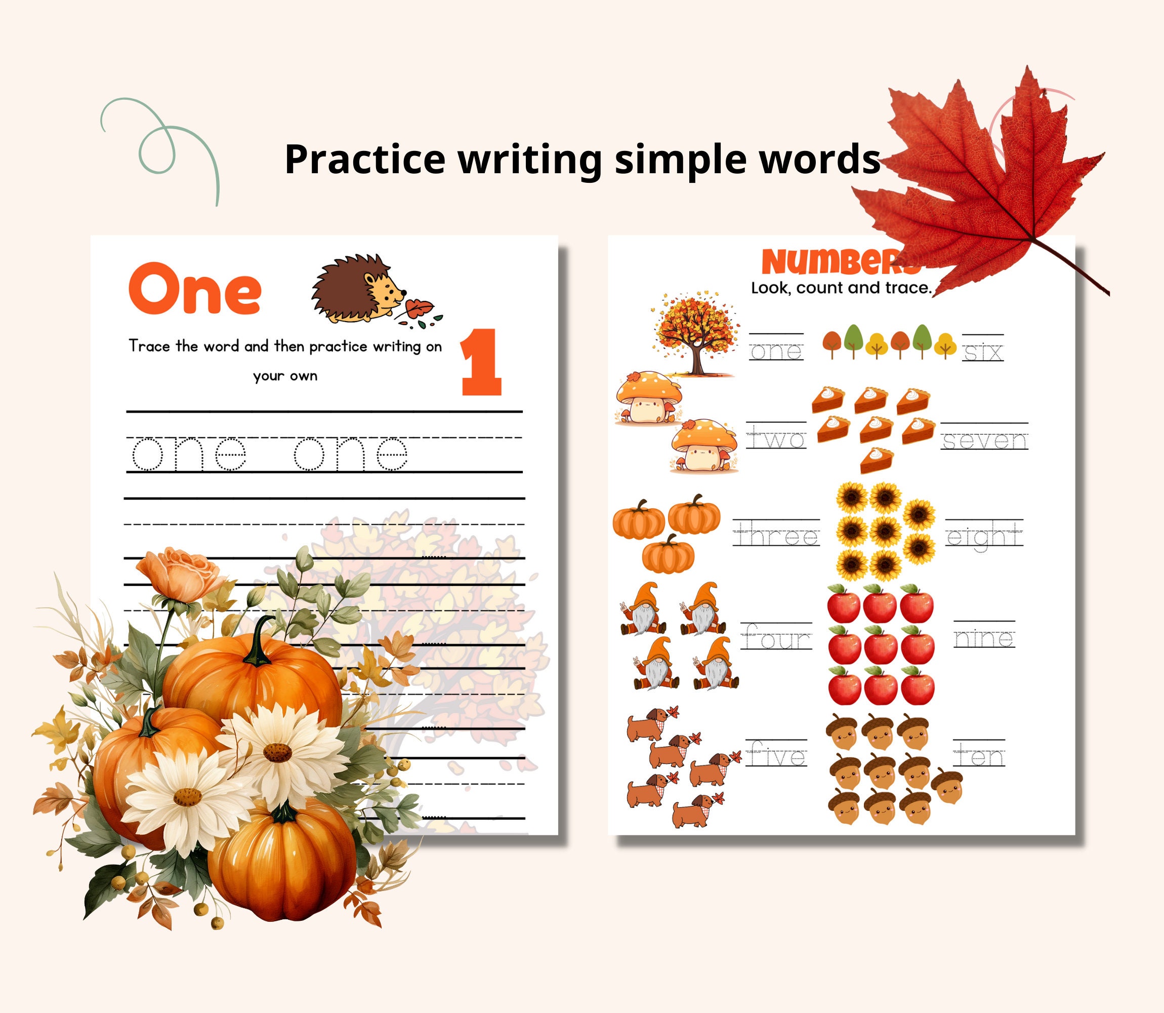 Fall Busy Book Printable Kids Activity Book Toddler Learning - Etsy