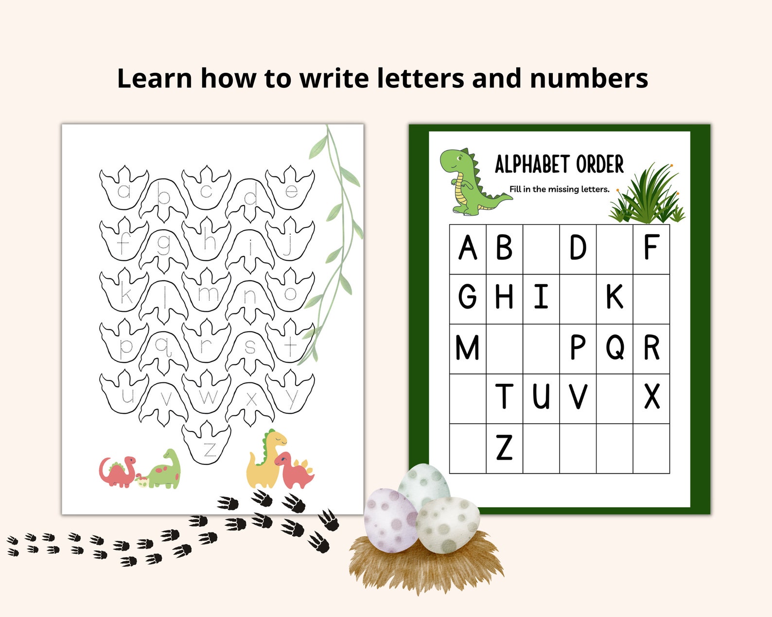 Dinosaur Worksheets for Preschool Activity Printable Dinosaur Bundle ...