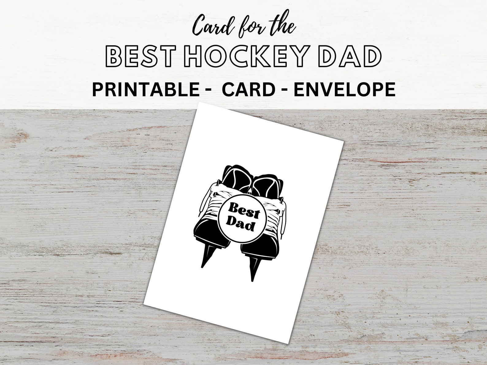 Father's Day Card for Hockey Dad Birthday Card Printable Envelope ...