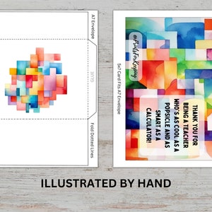 Teacher Thank You Gift Printable Card Greeting Cards Bundle for Teacher ...