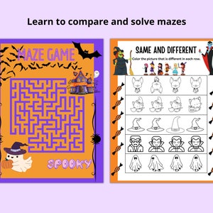 Worksheets for Kids Printable Activity Book Halloween Preschool ...