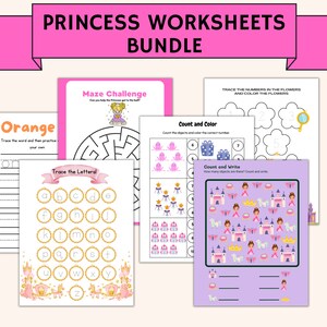 Worksheets for Kids Printable Princess Activity Study Book for Summer ...