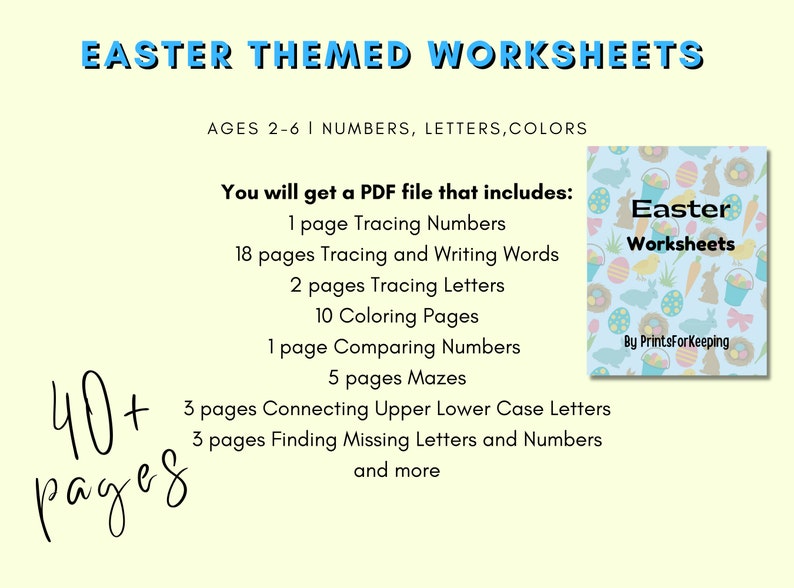 Preschool Easter Worksheets Kindergarten Printable Activities Pack ...
