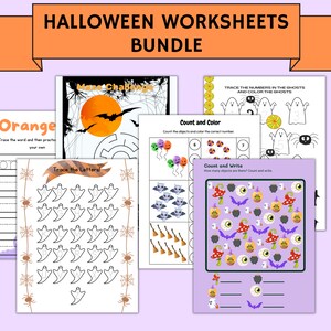 Worksheets for Kids Printable Activity Book Halloween Preschool ...