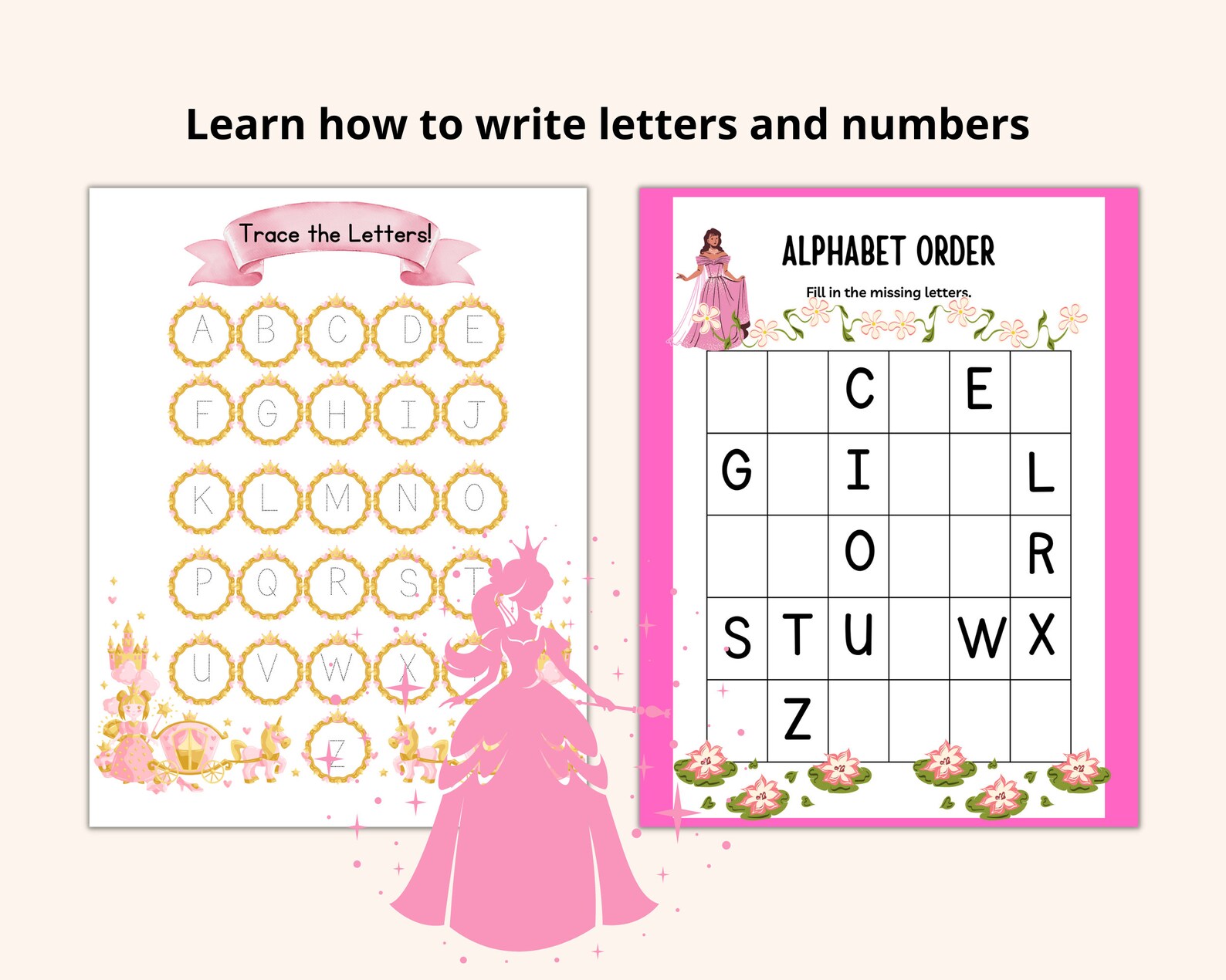 Worksheets for Kids Printable Princess Activity Study Book for Summer ...