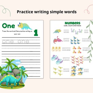Dinosaur Worksheets for Preschool Activity Printable Dinosaur Bundle ...