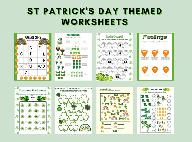 Paquete de hojas de trabajo imprimibles para preescolar, actividades ...