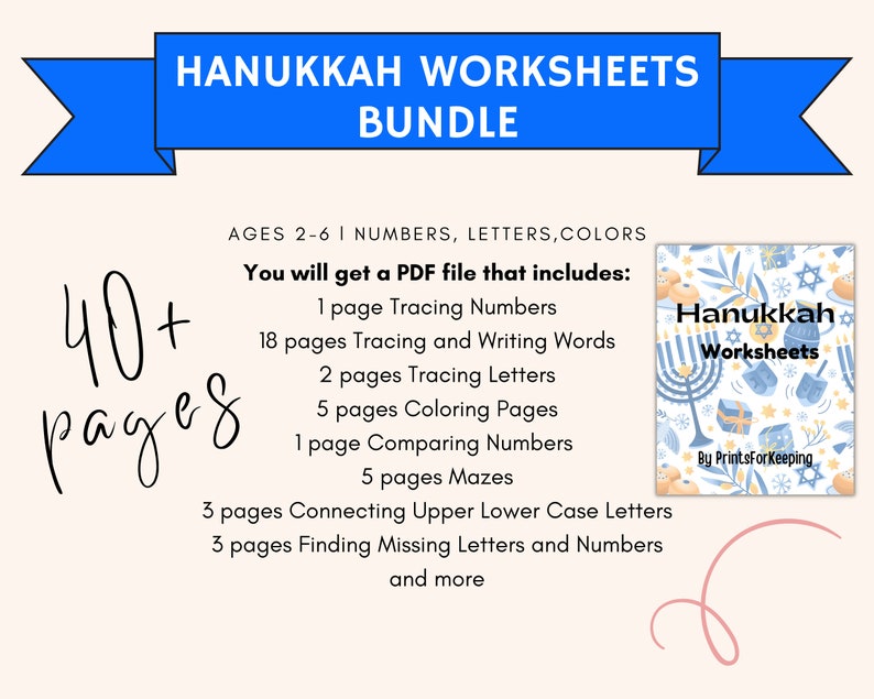 Preschool Printable Worksheets Hanukkah for Kids Book Printable ...