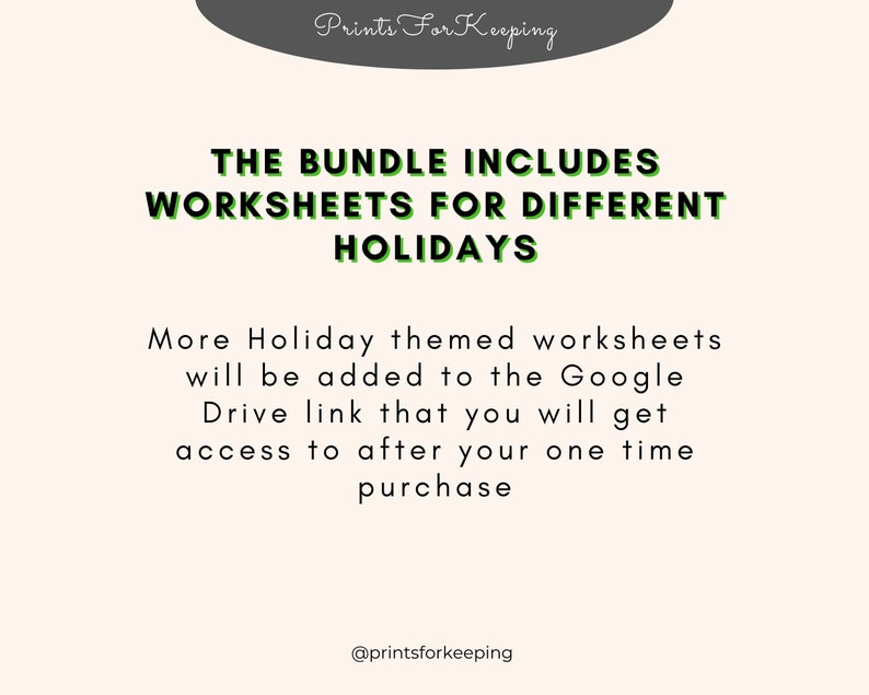 Worksheets for Kids Preschool Printable Holiday Bundle for Kindergarten ...