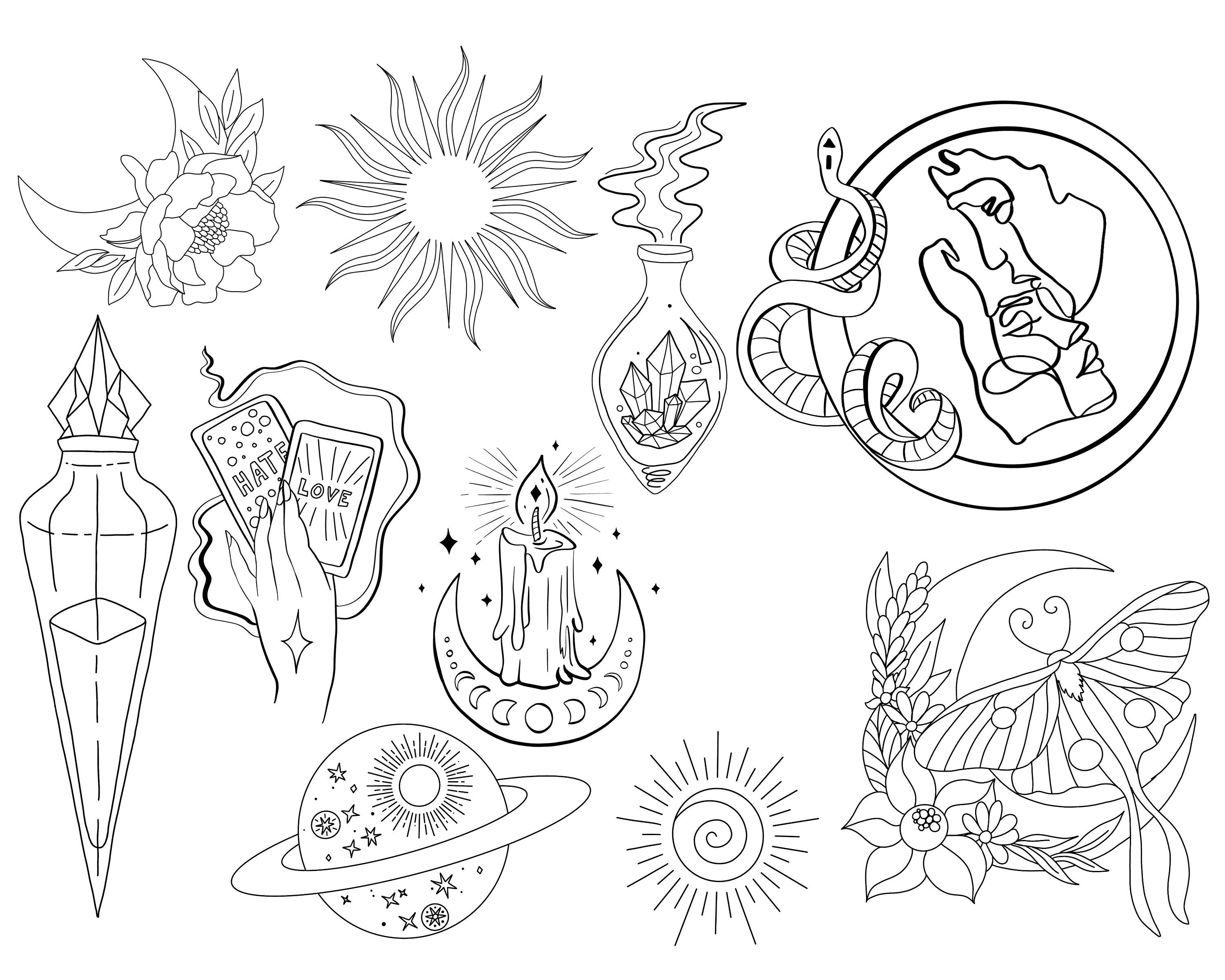 Mystical Designs SVG Bundle for Sublimation Simple Boho Art Print ...