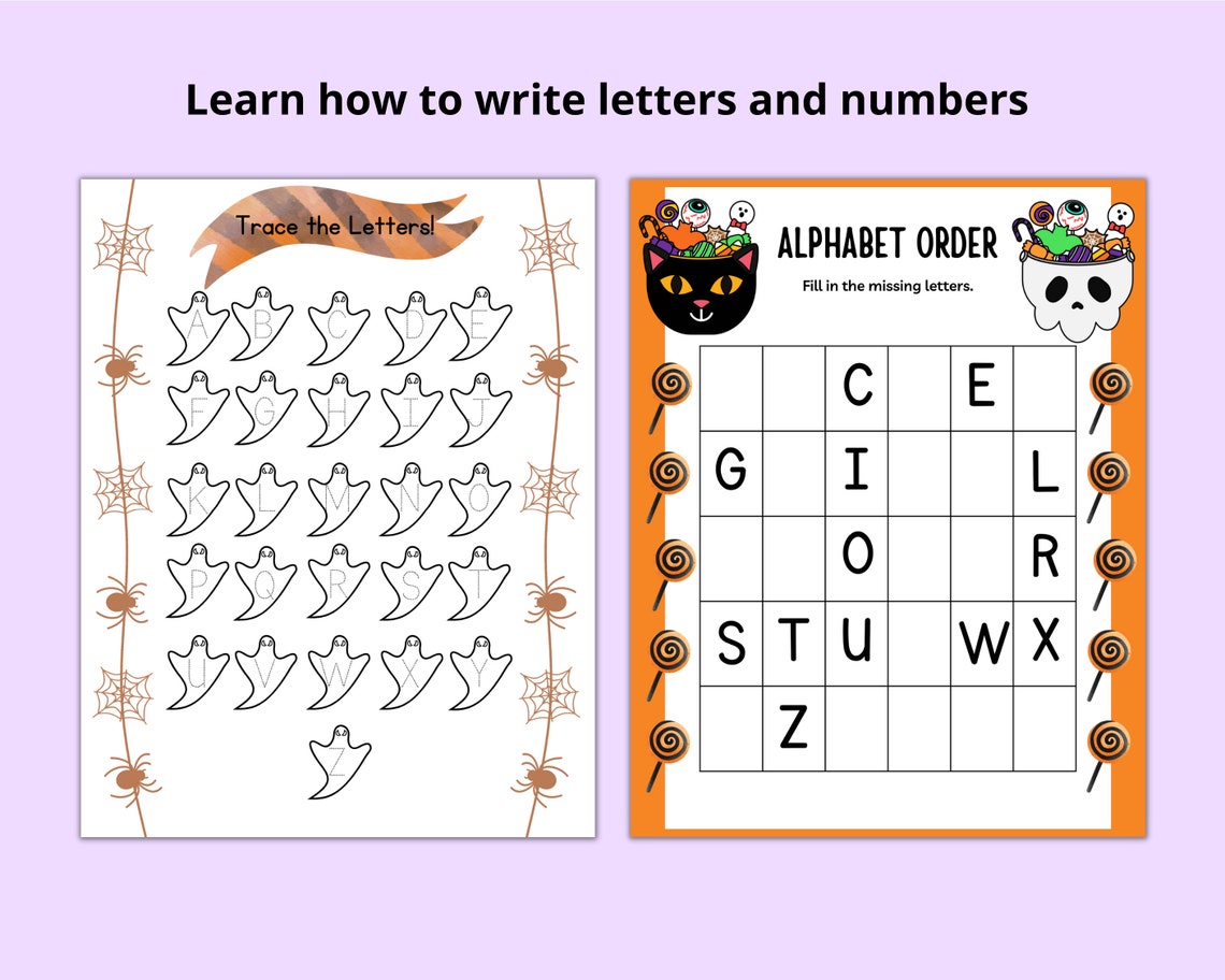 Halloween Preschool Worksheets Bundle Printable Homeschool - Etsy