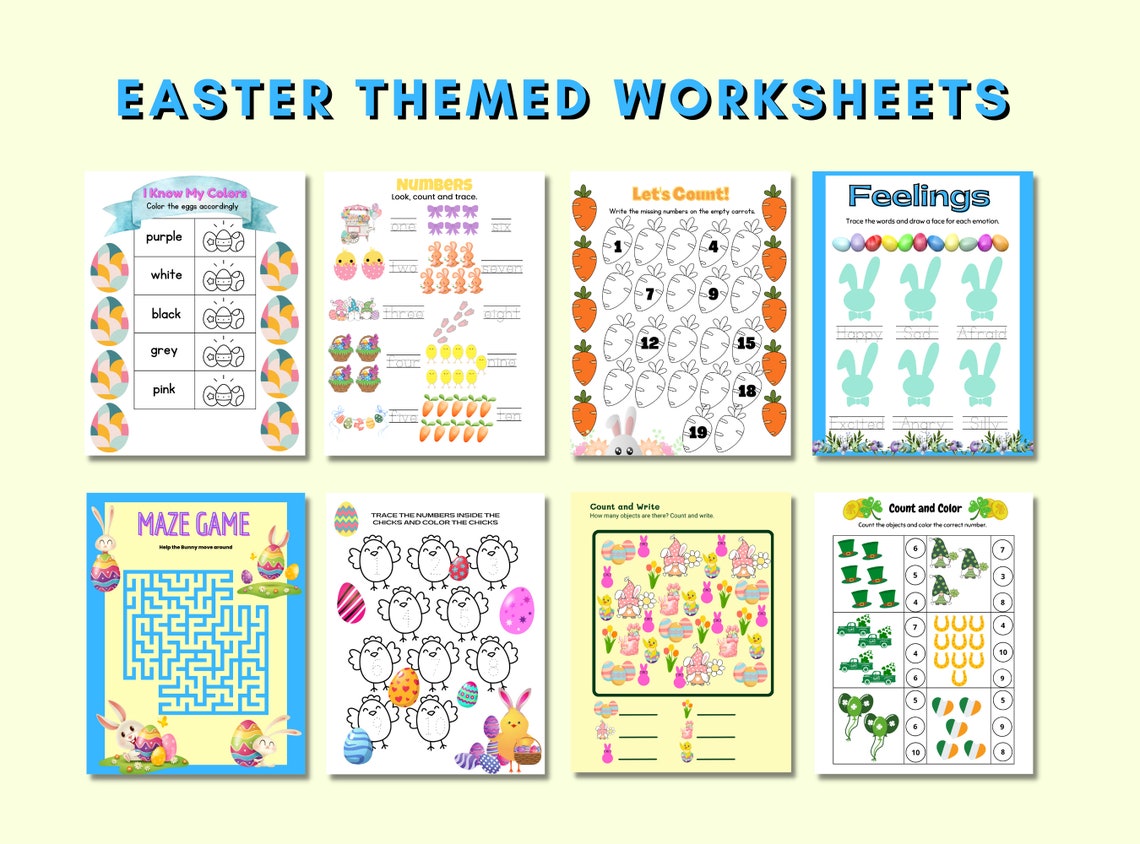 Preschool Easter Worksheets Kindergarten Printable Activities Pack ...