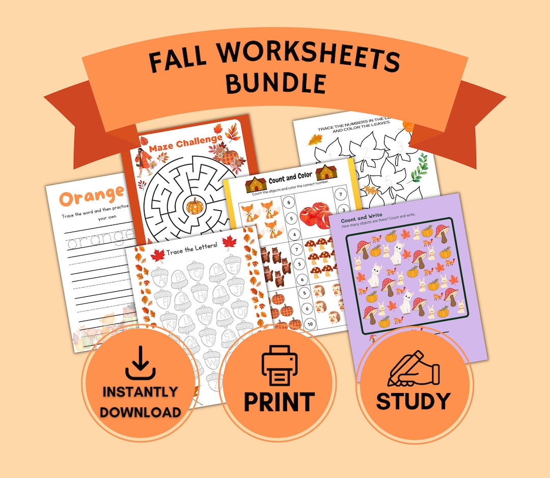 Fall Busy Book Printable Kids Activity Book Toddler Learning Binder ...